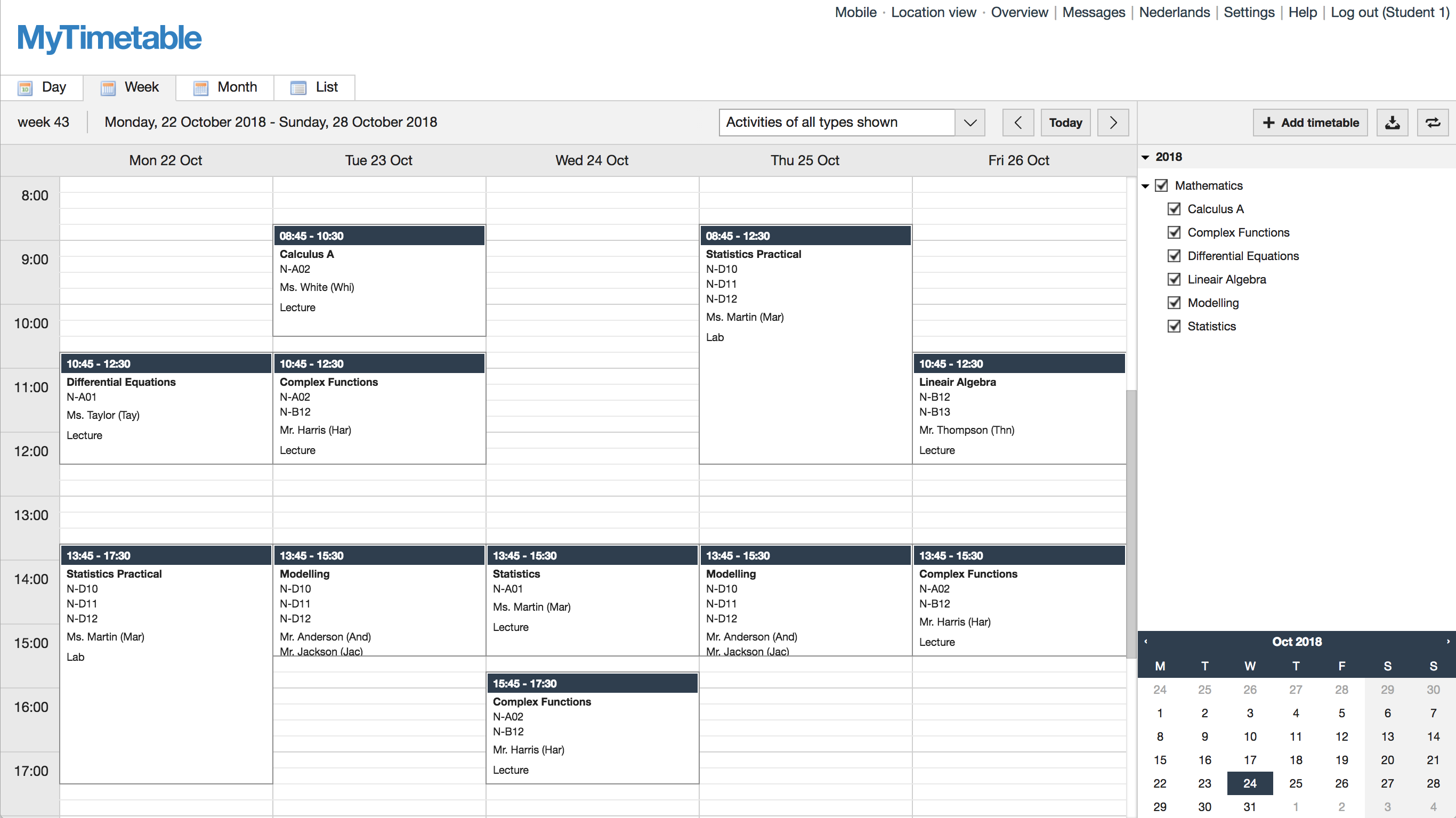 HvA Timetables - Help